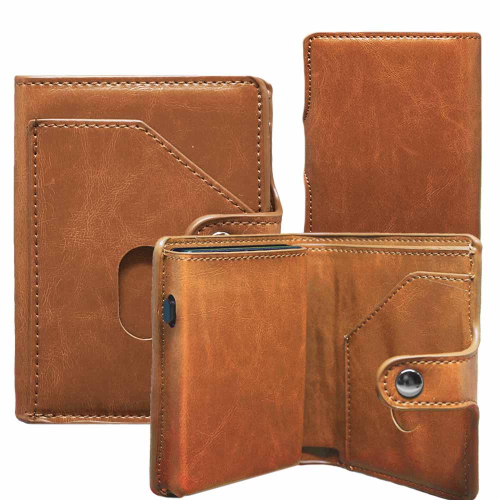 Kunstleren RFID Portemonnee Bruin - OVhanger.nl